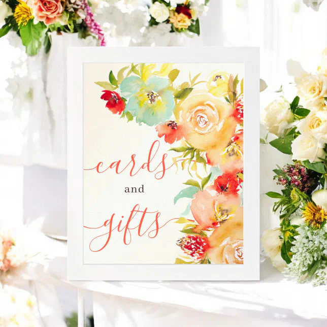 Boho Fall in love floral cards gifts bridal shower Poster | Zazzle