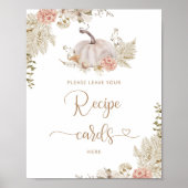 Boho fall leave your recipe card here poster | Zazzle