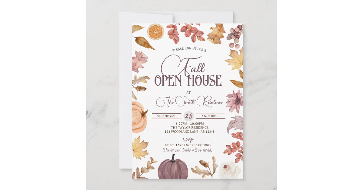 Boho Fall Open House, Realtor Housewarming Invitation | Zazzle