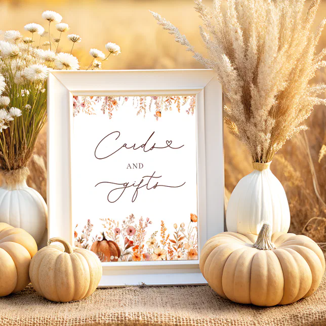 Boho Fall Pumpkin Cards and Gifts Poster | Zazzle