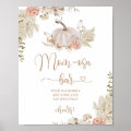 Boho fall pumpkin mom-osa bar poster | Zazzle