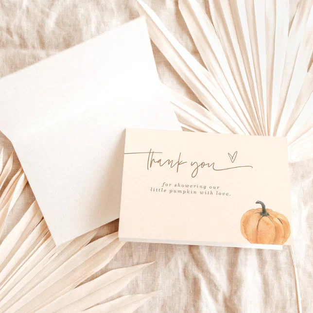 Boho Fall Pumpkin Thank You Card | Zazzle