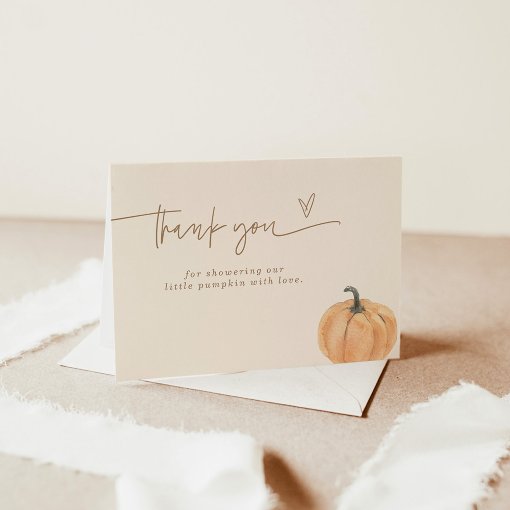 Boho Fall Pumpkin Thank You Card | Zazzle
