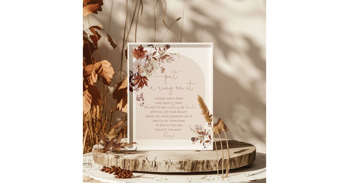 Boho fall put a ring on it game poster | Zazzle