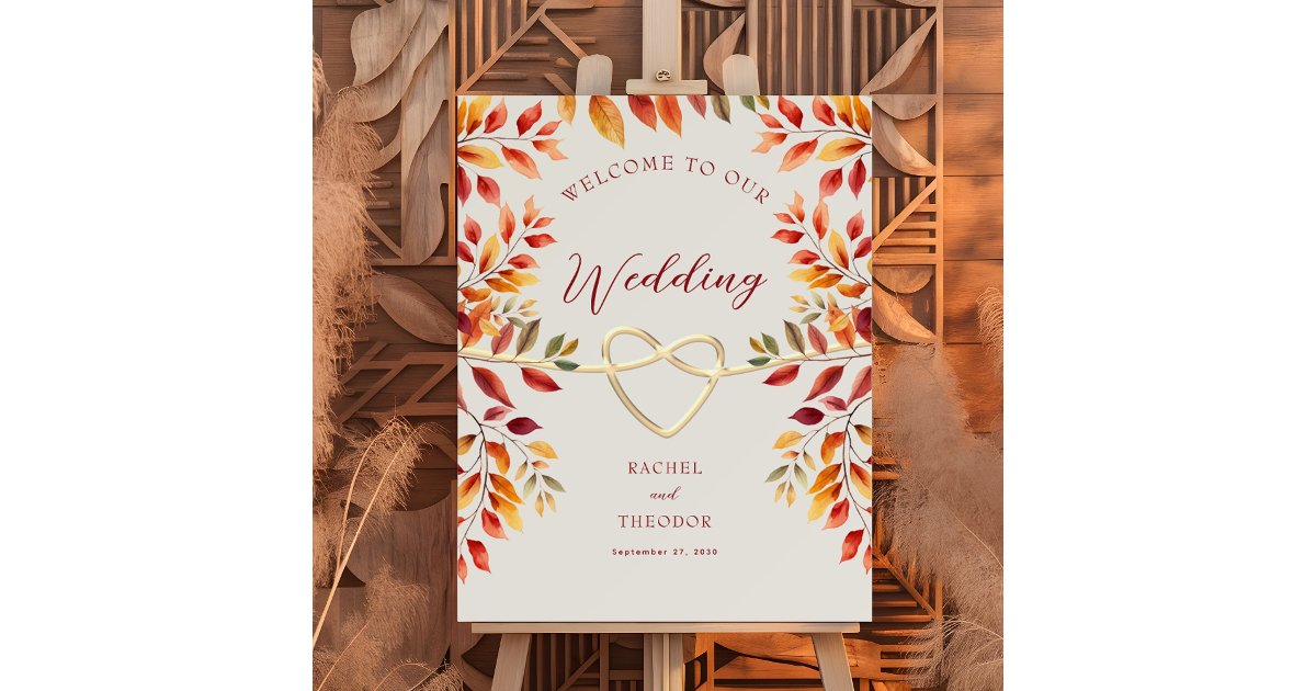Boho Fall Wedding Welcome Sign | Zazzle