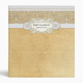 BOHO Faux Burlap n Lace gypsy modern mod style Binder | Zazzle