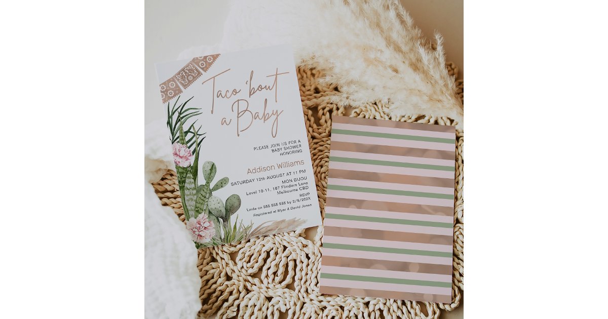 Boho Fiesta Taco Bout A Baby Baby Shower Invitation | Zazzle