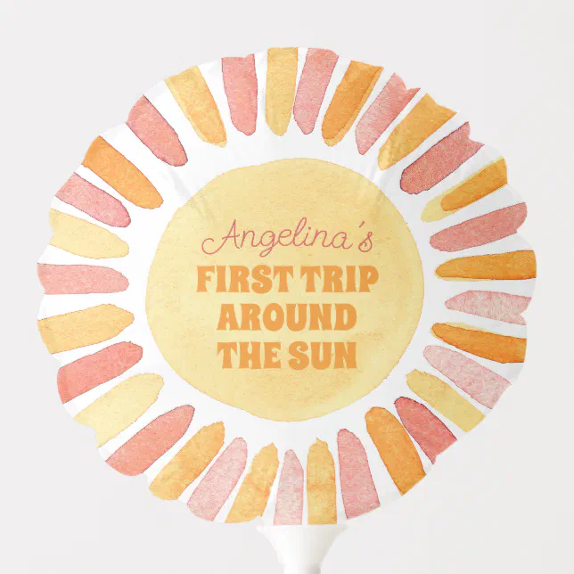 Boho First Trip Around the Sun 1st Birthday Party Balloon | Zazzle