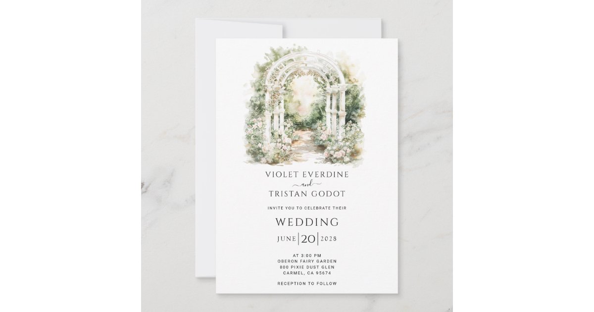 Boho Floral Arch Wedding Invitation | Zazzle