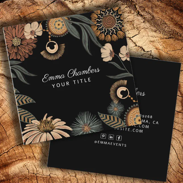 Boho Floral Business Card | Zazzle
