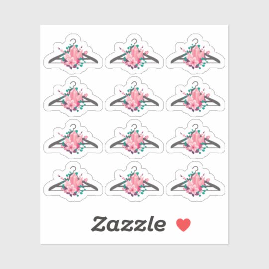 Boho Floral Crystals Clothes Hanger Fashion Closet Sticker | Zazzle.com