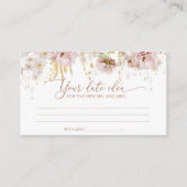 Boho floral Date night ideas. Date jar Enclosure Card | Zazzle