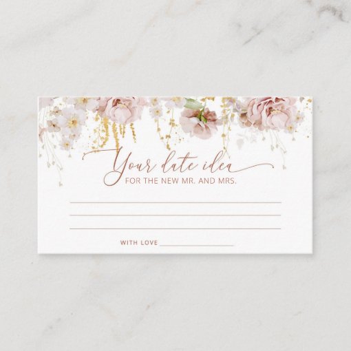 Boho floral Date night ideas. Date jar Enclosure Card | Zazzle