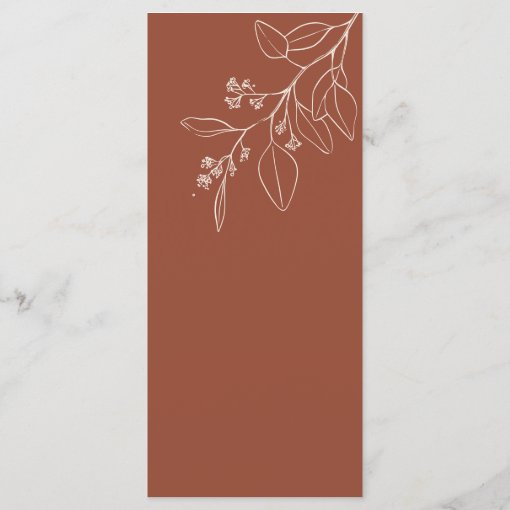 Boho Floral Earthy Beige Menu | Zazzle