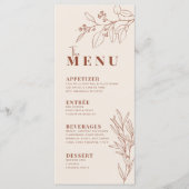 Boho Floral Earthy Beige Menu | Zazzle