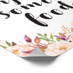 Boho floral Enjoy some food Sign | Zazzle