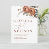 Boho Floral Fall Wedding Invitation | Zazzle