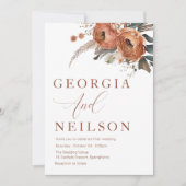 Boho Floral Fall Wedding Invitation | Zazzle