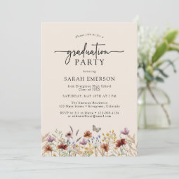 Boho Floral Graduation Invitation | Zazzle