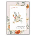 Boho Floral Greenery Botanical | Wedding Table Number | Zazzle
