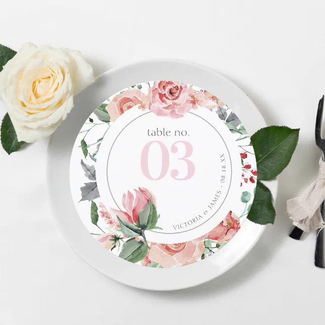 Boho Floral Greenery | Wedding Table Number | Zazzle