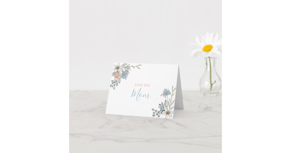 Boho Floral Illustration Mother's Day Card | Zazzle