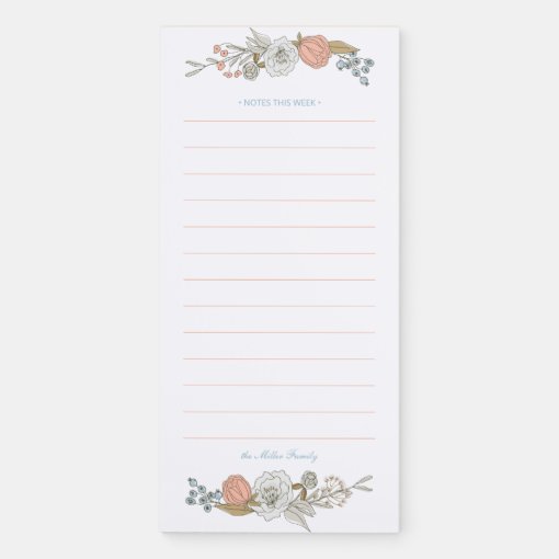 Boho Floral Illustration Personal Notepad | Zazzle