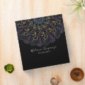 Boho floral lacey mandala black customize 3 ring binder | Zazzle