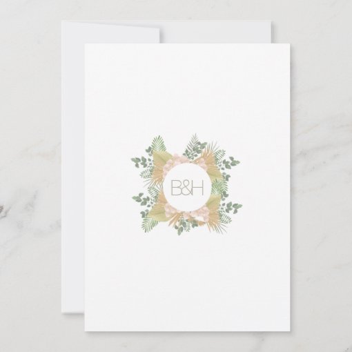 Boho Floral Modern Wedding Invitation | Zazzle