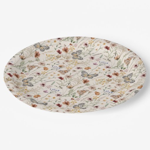 Boho Floral Paper Plate | Zazzle