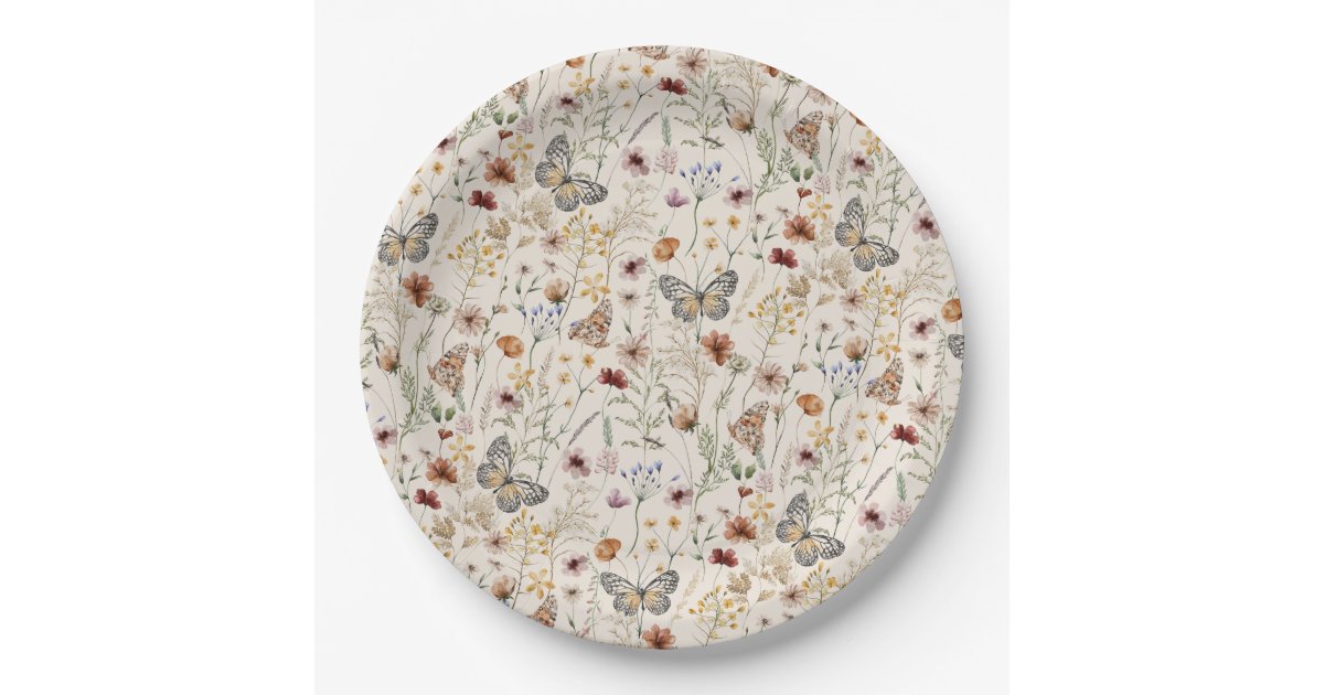 Boho Floral Paper Plate | Zazzle