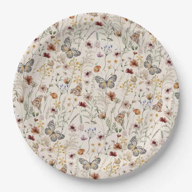 Boho Floral Paper Plate | Zazzle