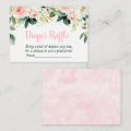 Boho Floral Pink Gold Baby Shower Diaper Raffle Enclosure Card | Zazzle