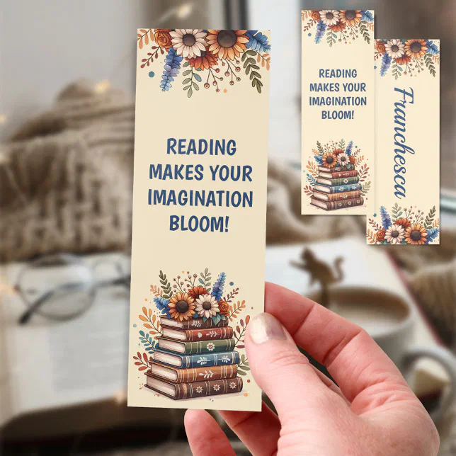 Boho Floral Reading Custom Name Bookmarks | Zazzle