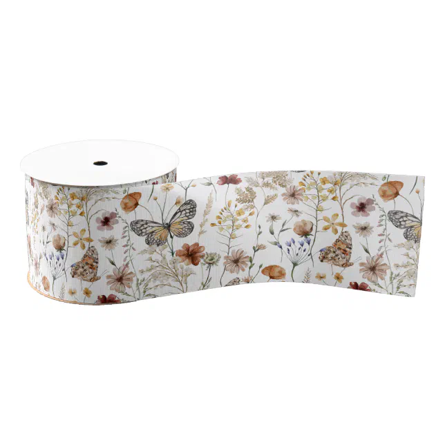 Boho Floral Ribbon | Zazzle