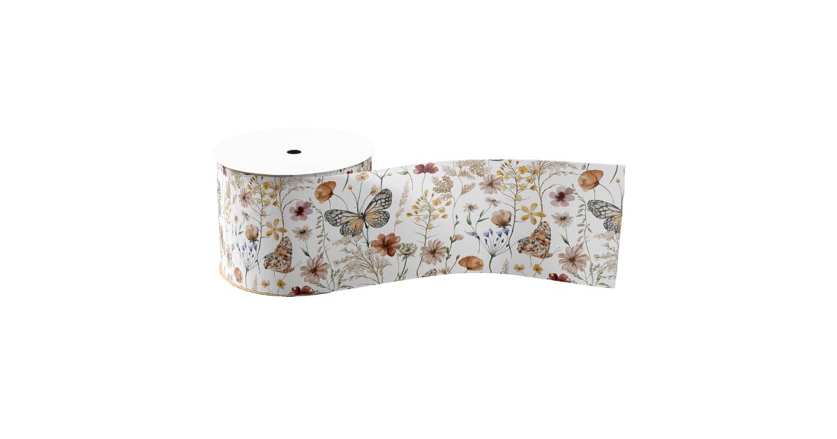 Boho Floral Ribbon | Zazzle