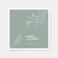 Boho Floral Sage Green Wedding Napkins | Zazzle
