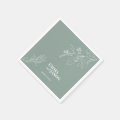 Boho Floral Sage Green Wedding Napkins | Zazzle