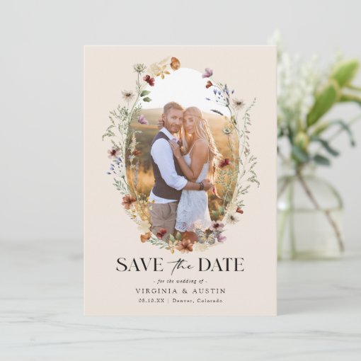 Boho Floral Save The Date | Zazzle