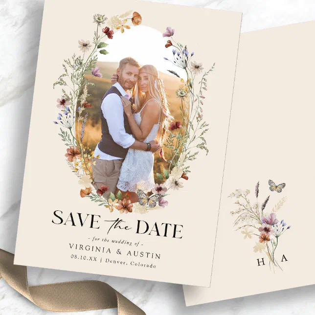 Boho Floral Save The Date | Zazzle