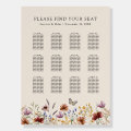 Boho Floral Seating Chart Foam Board | Zazzle