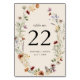 Boho Floral Table Number | Zazzle