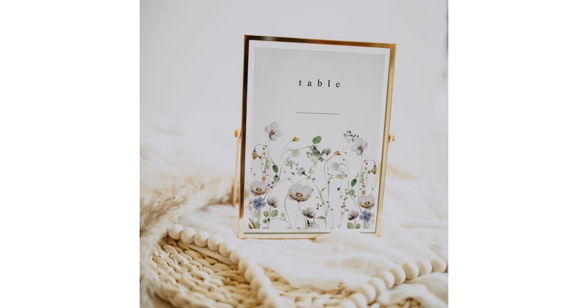 Boho Floral Table Number Card | Zazzle