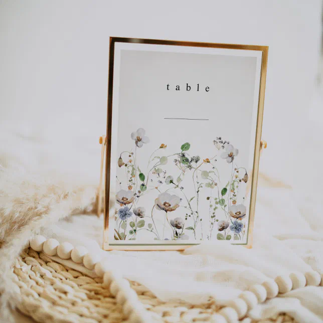 Boho Floral Table Number Card | Zazzle