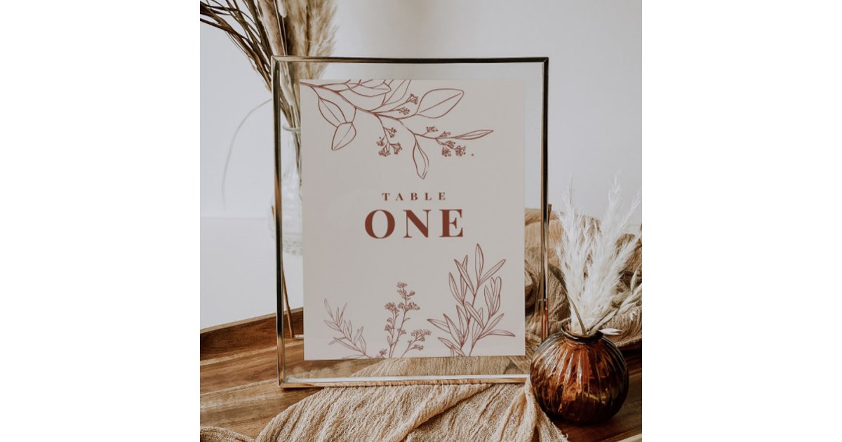 Boho Floral Table Numbers Poster | Zazzle