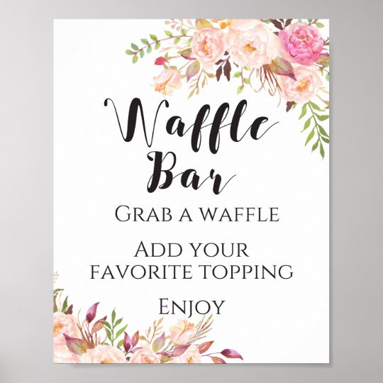 Boho floral Waffle bar Sign | Zazzle.com