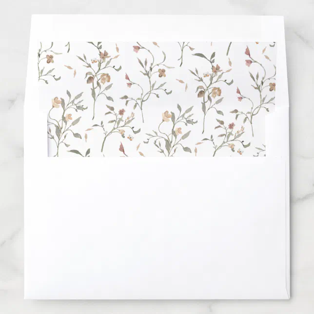 Boho Floral Wedding Envelope Liner | Zazzle