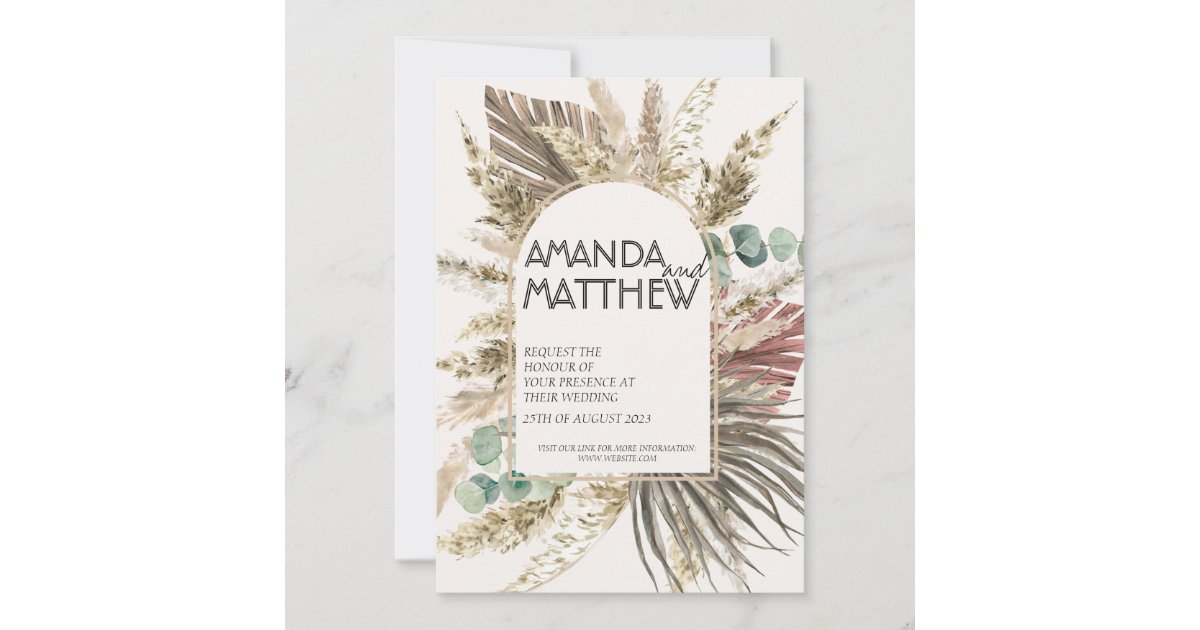 Boho Floral Wedding Invitation | Zazzle