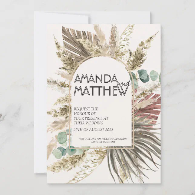 Boho Floral Wedding Invitation | Zazzle