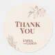 Boho Floral Wedding Round Sticker | Zazzle